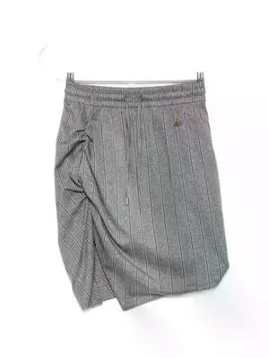 VIVIENNE WESTWOOD Side Panther Pinstripe-print Ruched Mini Skirt - Grey
