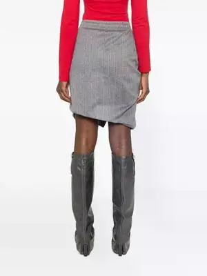 VIVIENNE WESTWOOD Side Panther Pinstripe-print Ruched Mini Skirt