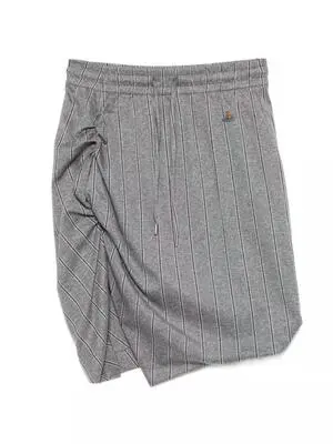 VIVIENNE WESTWOOD Side Panther Pinstripe Ruched Mini Skirt - Grey