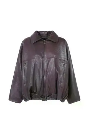 EMMETI Belted Zip-up Jacket - Brown