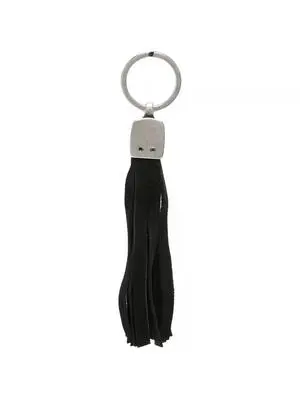 ERALDO Turquoise-embellished Fringed Keyring - Black