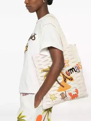 ALEMAIS Island Cove Embroidered Crochet Tote Bag