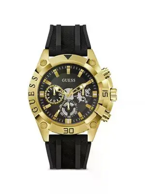 Guess Gold-tone Stainless Steel Multi-function Watch - Black
