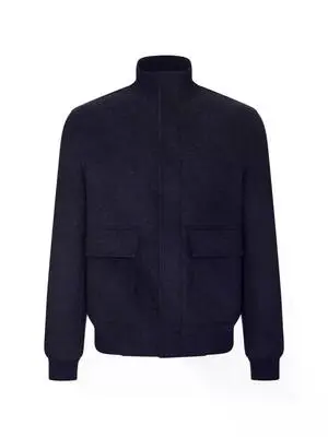 Brunello Cucinelli High-neck Bomber Jacket - Blue