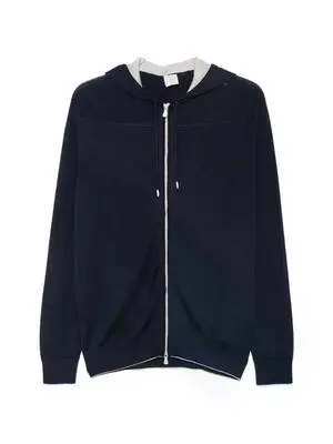 Eleventy Drawstring Hoodie - Blue