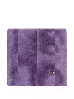 Versace Ribbed Wool Knit Scarf - Purple