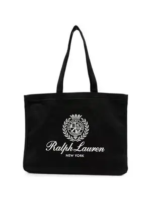 Polo Ralph Lauren Logo-print Canvas Tote Bag - Black