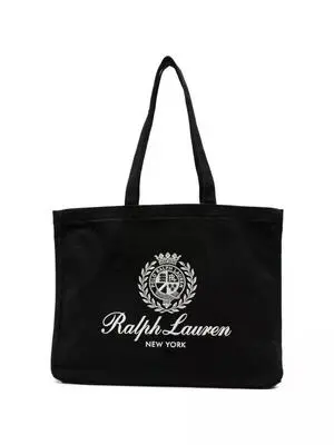 Polo Ralph Lauren Polo Ralph Lauren Logo Print Canvas Tote Bag Black
