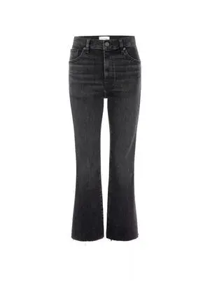 FRAME Faded Frayed-hem Jeans - Black