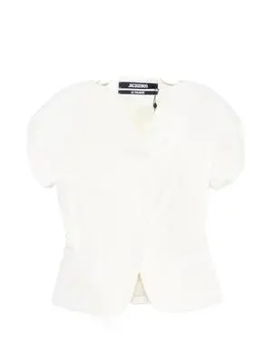 Jacquemus The Ovalo Short-sleeve Jacket - White