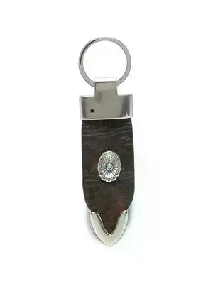 ERALDO Croc-effect Concho-embellished Keyring - Brown