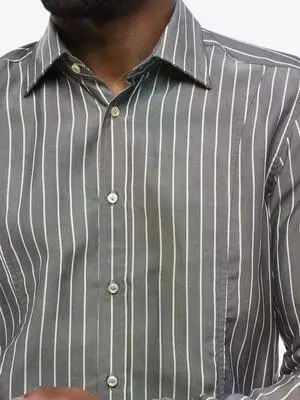 Brian Dales Awning-striped French-collar Shirt - Grey