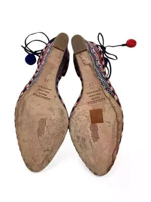 AQUAZZURA Wedge Espadrilles With Pom-pom Embellishments