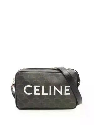 Celine 2010-2026 Medium Triomphe Coated Canvas Logo Crossbody Bag