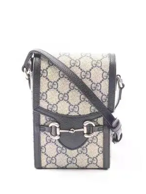 Gucci 2016-2026 Mini Gg Supreme Horsebit 1955 Crossbody Bag - Neutrals