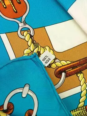 Hermès 20th Century Chateaux D Arriere Silk Scarf 90 Scarves - Blue