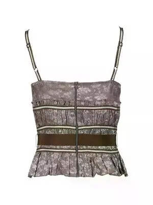 KNWLS Freya Ruffled Floral-print Camisole Top - Brown