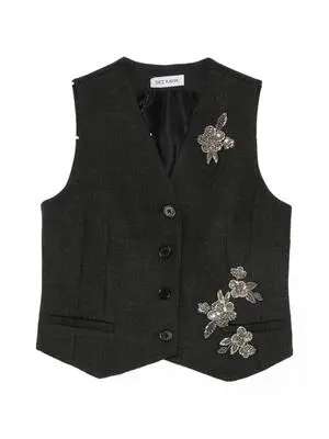 Dice Kayek Crystal-embellished Vest - Grey