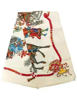 Hermès 1990-2010 Les Fetes Du Roi Soleil Silk Scarf 90 Scarves - White