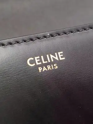 Celine Shiny Calfskin Triomphe Claude Shoulder Bag