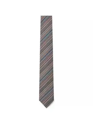 Missoni Diagonal Stripe Silk Neck Tie - Brown