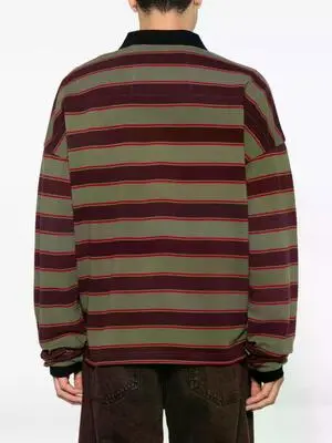 Rhude Striped Long-sleeve Polo Shirt - Green