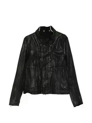 JULIUS Coated High-neck Jacket - Black