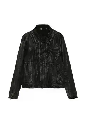 JULIUS Coated High-neck Jacket - Black