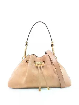 JIMMY CHOO Cinch Small Toffee Suede Shoulder Bag