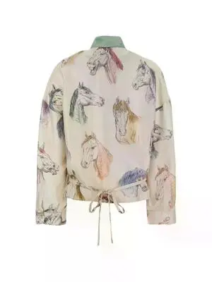 Moschino Horse-print Knotted Shirt