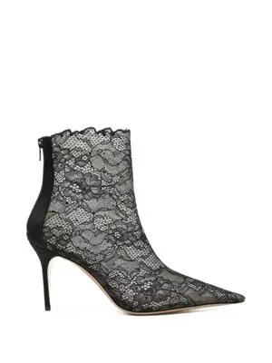 GEDEBE 90mm Lace Scalloped-edge Ankle Boots - Black