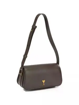 AMI Paris Cowhide Leather Paris Paris Shoulder Bag