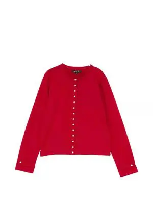 AGNES B. Button-up Cardigan - Red