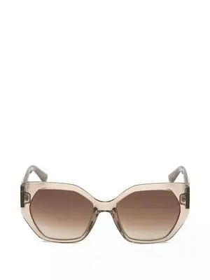 Guess Geometric Frame Sunglasses With Leopard Print