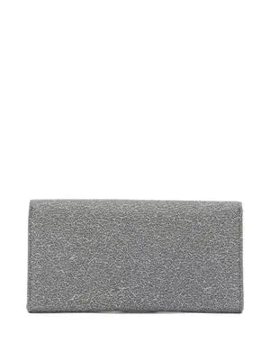 JIMMY CHOO Emmie Glitter-effect Clutch Bag - Silver