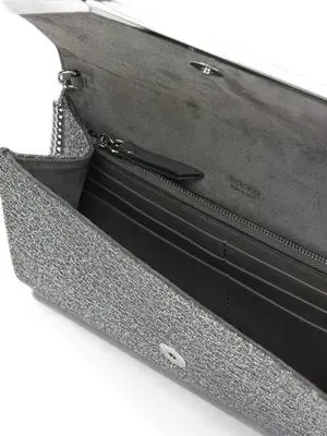 JIMMY CHOO Emmie Glitter-effect Clutch Bag - Silver