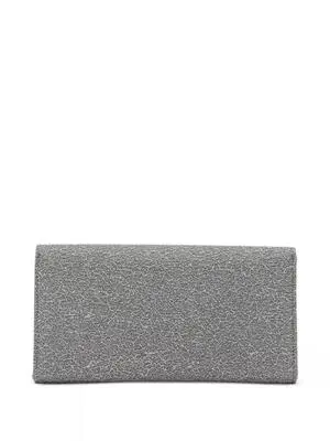 JIMMY CHOO Emmie Glitter-effect Clutch Bag - Silver