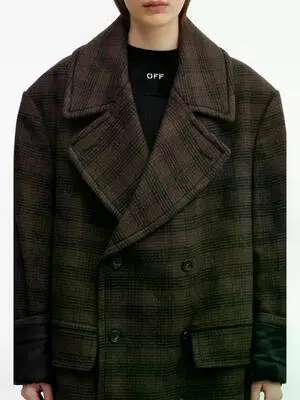 MAISON MARGIELA Double-breasted Checked Coat - Brown
