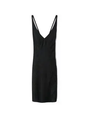 Stella McCartney Lace-panel Midi Dress - Black