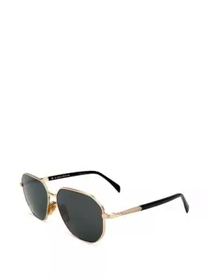 DB EYEWEAR BY DAVID BECKHAM Geometric Frame Sunglasses - Gold