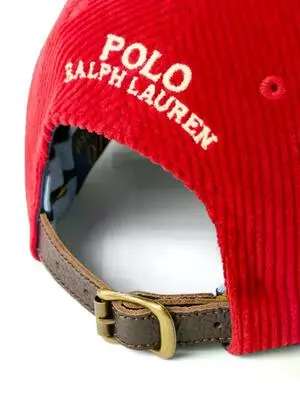Polo Ralph Lauren Corduroy Baseball Cap With Embroidered Pony - Red