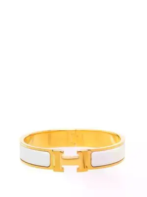 Hermès 2000-2026 Narrow Enamel Clic H Bracelet Pm Costume Bracelet - Gold