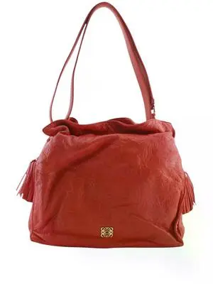 Loewe 2000-2026 Embossed Nappa Flamenco Tassel Crossbody Bag - Red