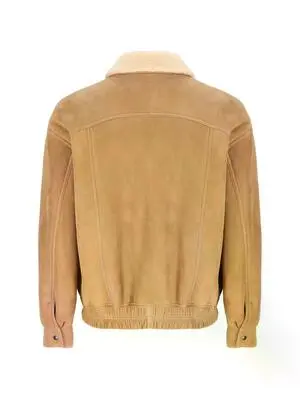 Saint Laurent Shearling-collar Suede Jacket