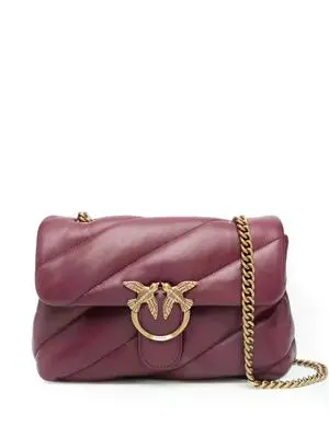Pinko Quilted Leather Shoulder Bag - Red