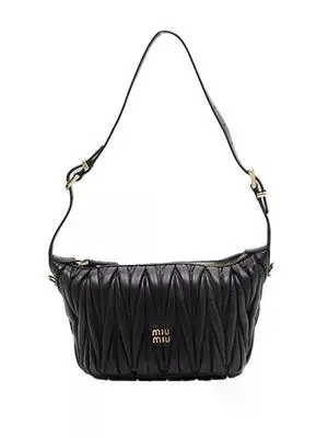 Miu Miu 2010-2026 Matelasse Leather Shoulder Bag - Black
