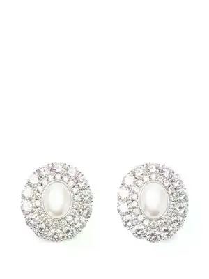 SELF-PORTRAIT Pearl And Crystal Earrings - Silver