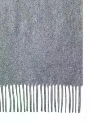 Mulberry Cashmere Fringed Scarf - Grey