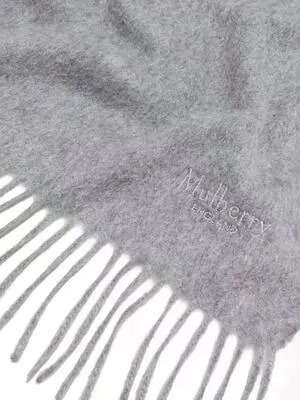 Mulberry Cashmere Fringed Scarf