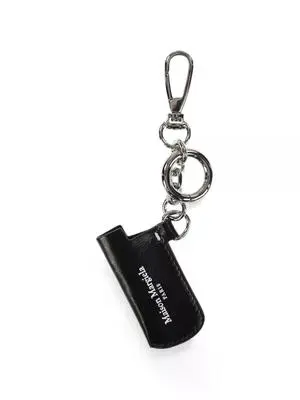 MAISON MARGIELA Logo-print Leather Lighter Case Keyring - Black